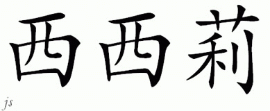 Chinese Name Cicely - Chinese Characters and Chinese Symbols on CSymbol